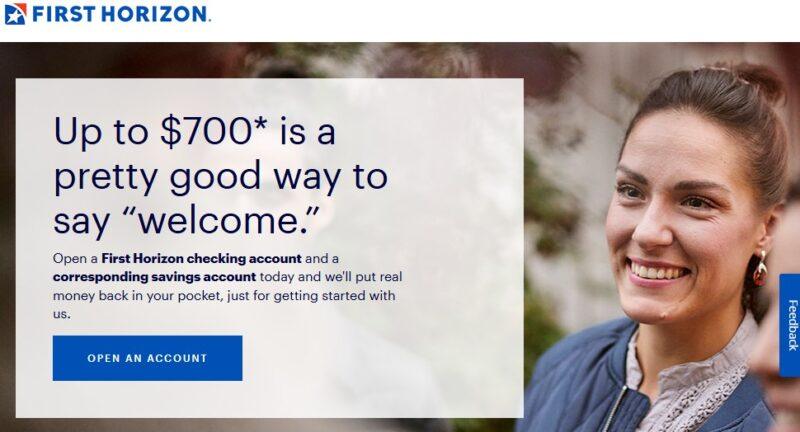 First Horizon Bank Bonus: $700 Checking & Savings