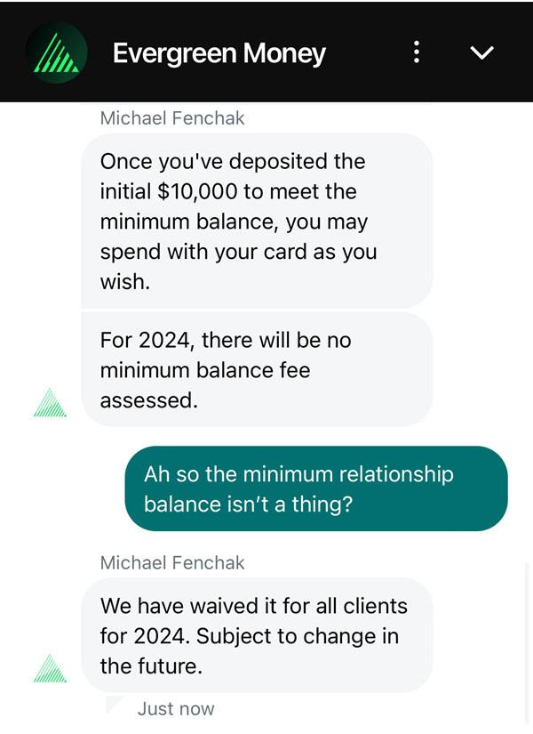 Evergreen Money Review: High Yield Checking & T-Bills Sweep