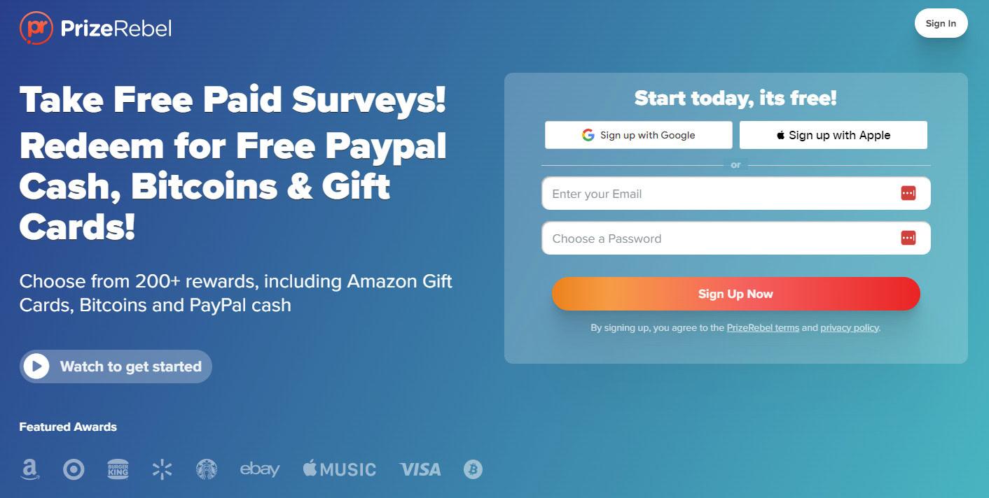 PrizeRebel Review: Earn Money with Surveys